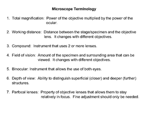 Parts of the Microscope 2020 - Parts of the Microscope Arm: Supports ...