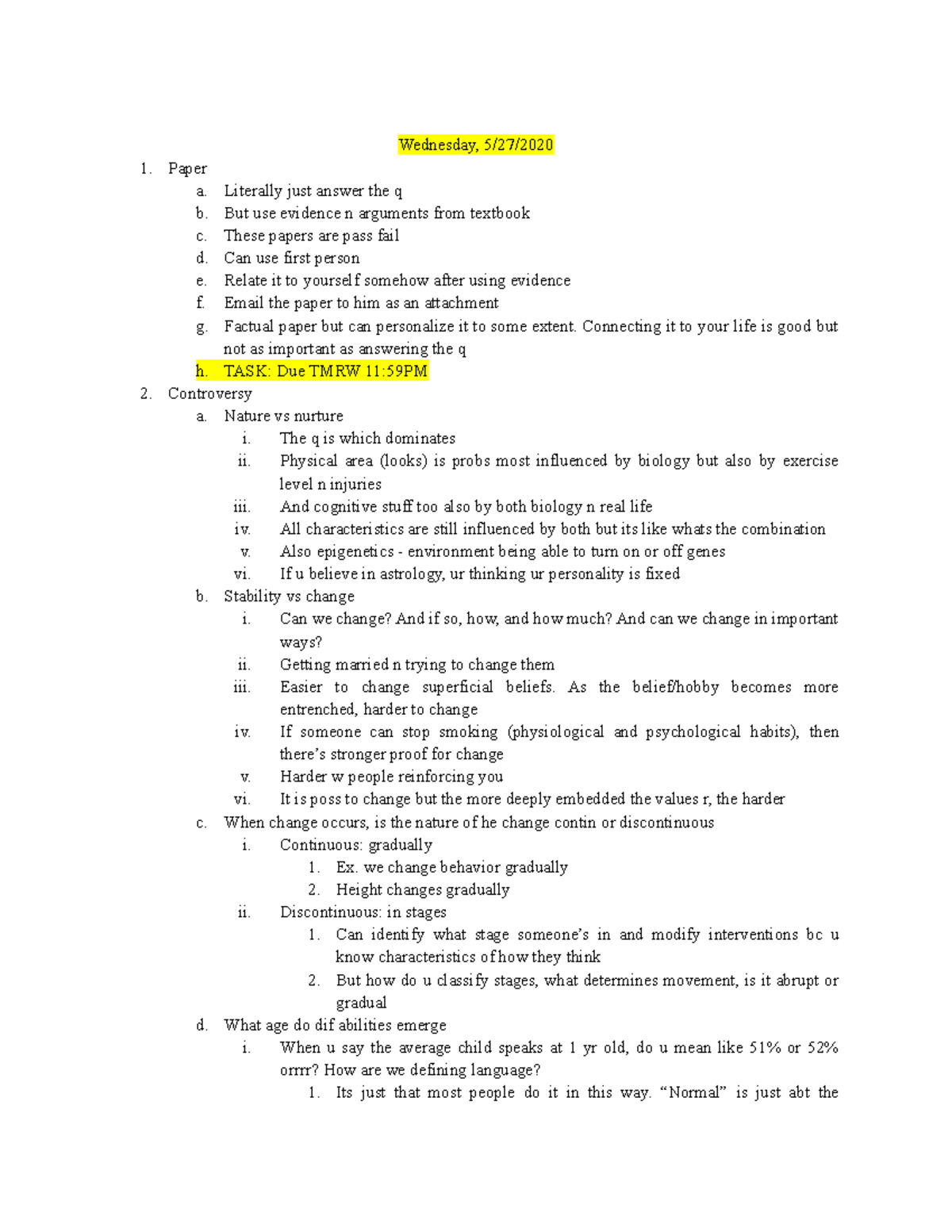 Lecture Notes - PSYCH 150 - Hunter College - Studocu