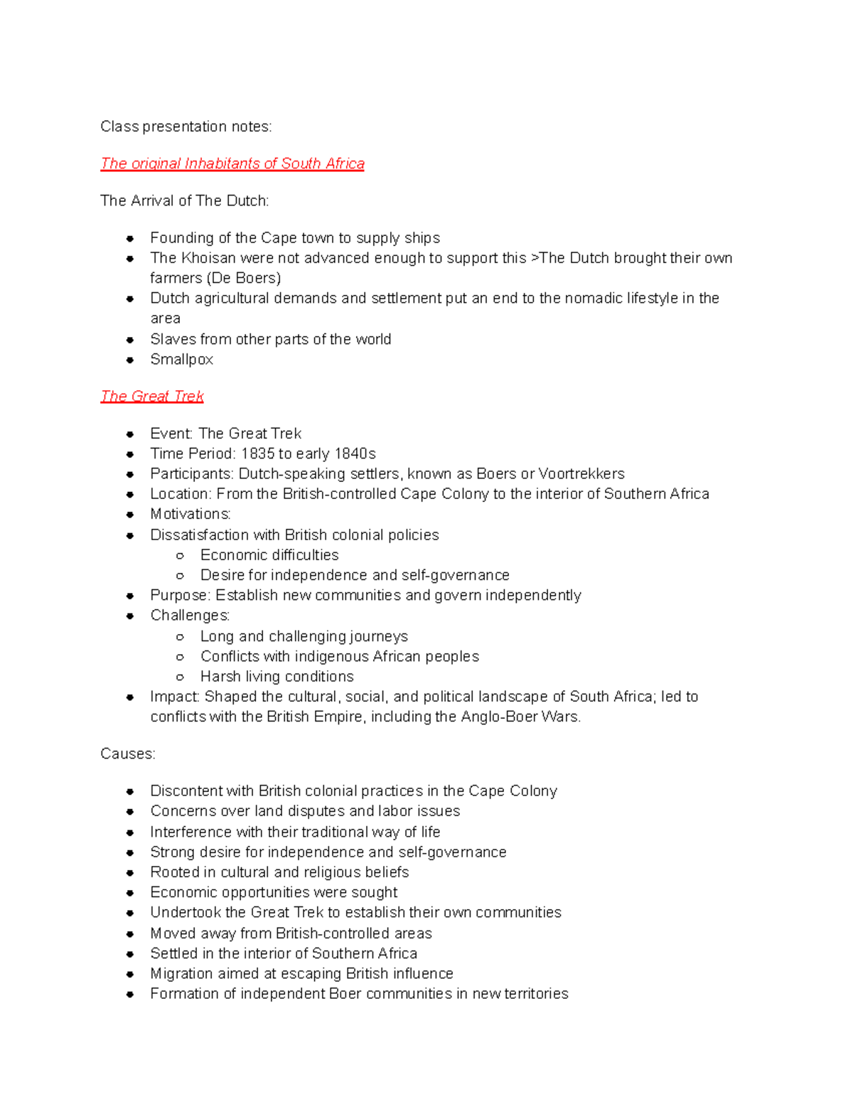 History class presentation notes on apartheid - Class presentation ...