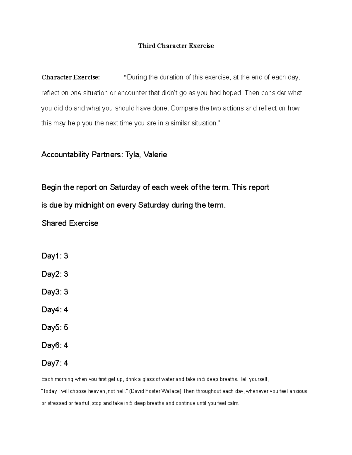 Third Character Exercise - Third Character Exercise Character Exercise ...