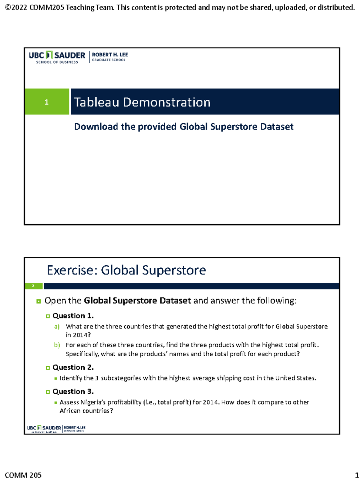 C205 Tableau Demonstration - COMM 205 1 ©2022 COMM205 Teaching Team ...