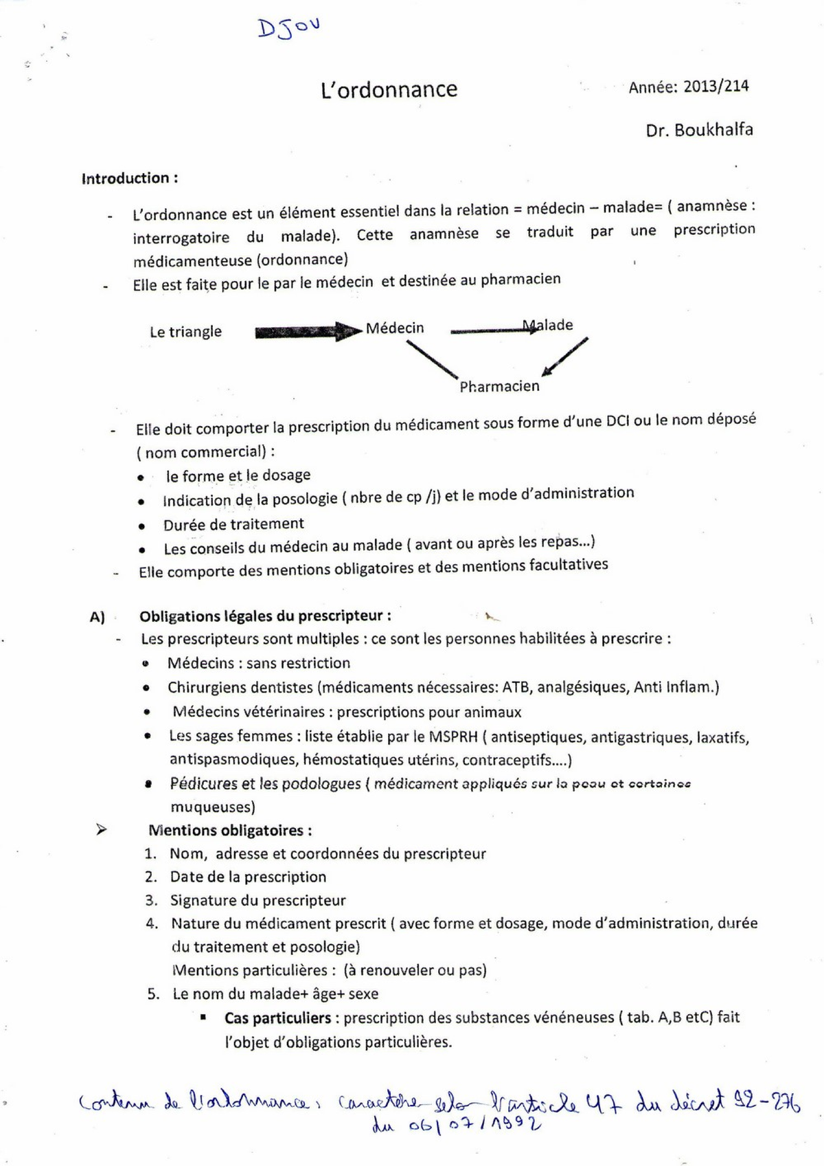 Ordonnance - cours Pharmacie - Studocu