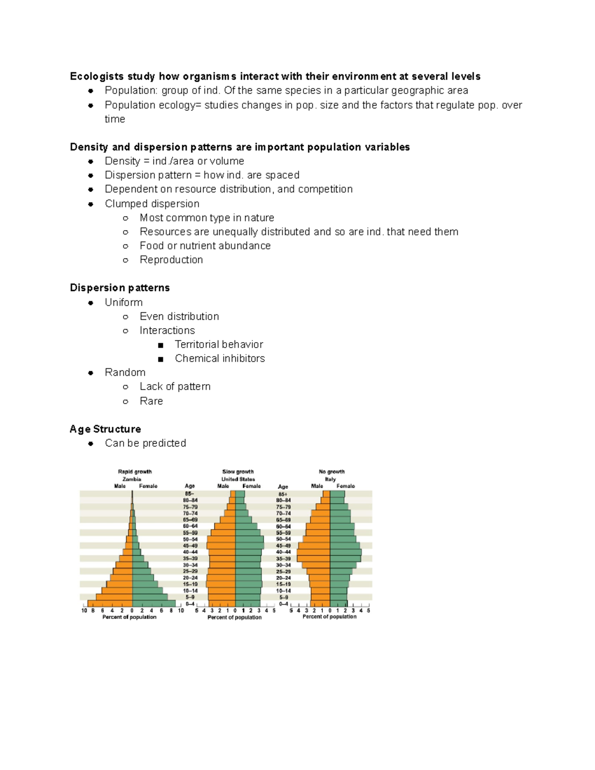 Population Ecology - Unit 4 - Ecologists study how organisms interact ...