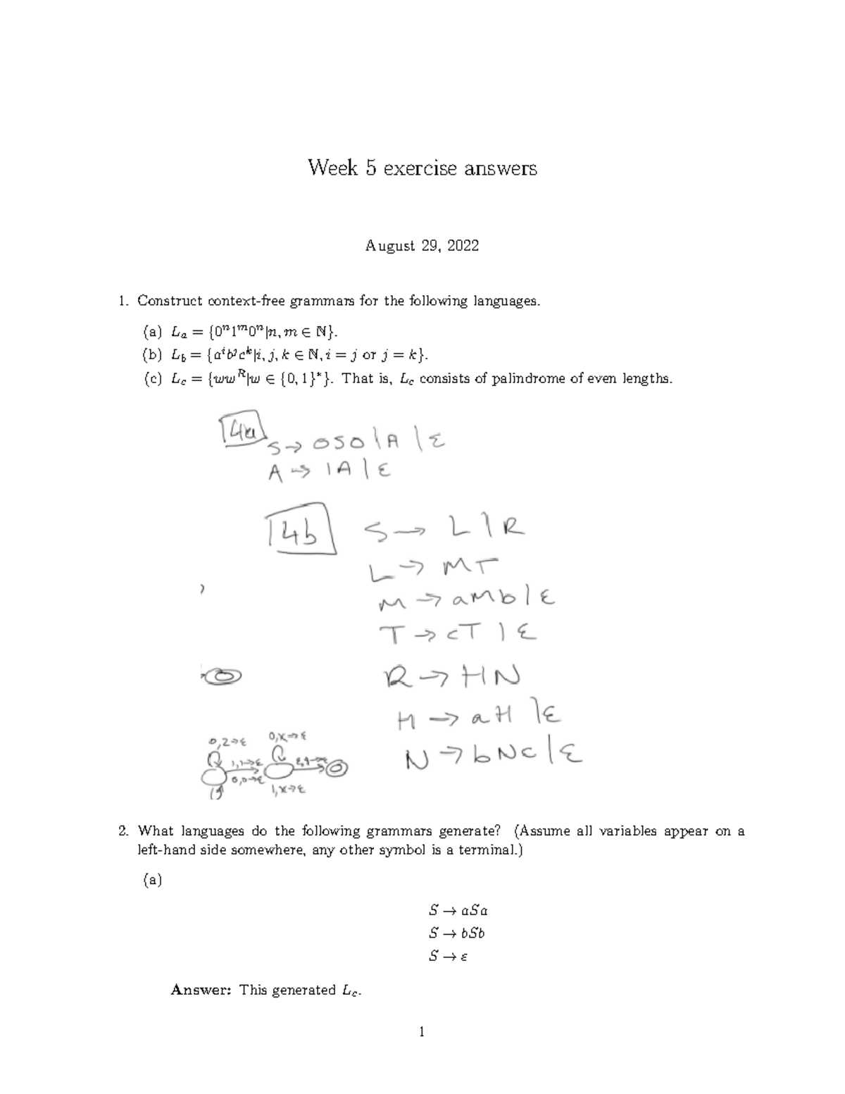 Tut 4 Solutions - Week 5 exercise answers August 29, 2022 Construct ...