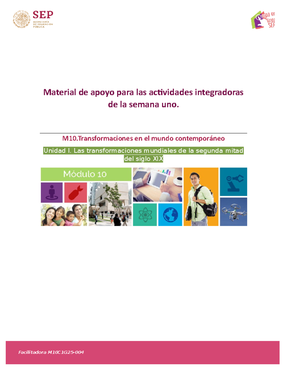 Apoyo apara la actividades de la semana uno del módulo 10 (1 ...