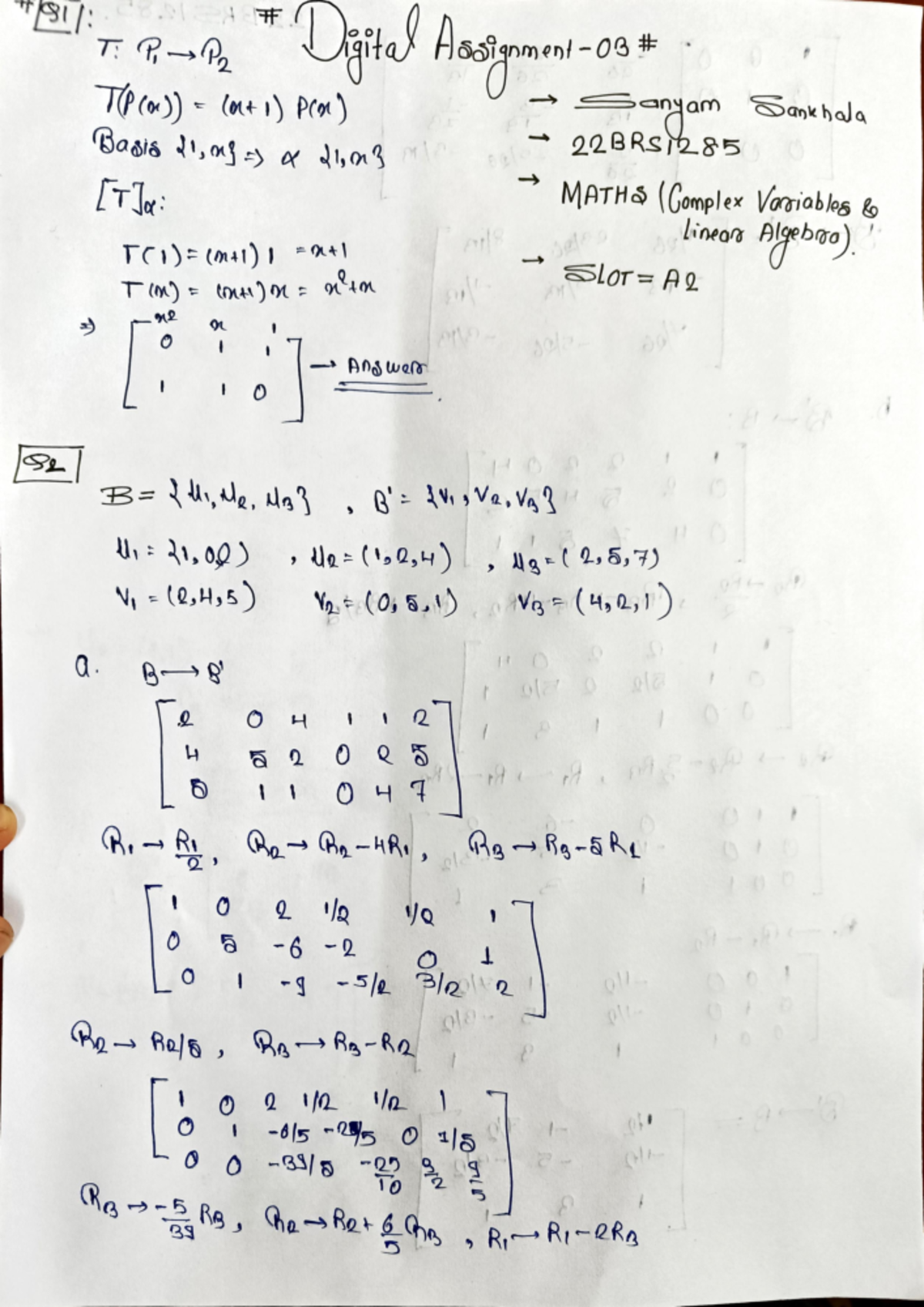 Maths DA3 - Da3 solved answers - Tgnmenl-09# T)(n41)=at| T (n)=ton)= 4m ...