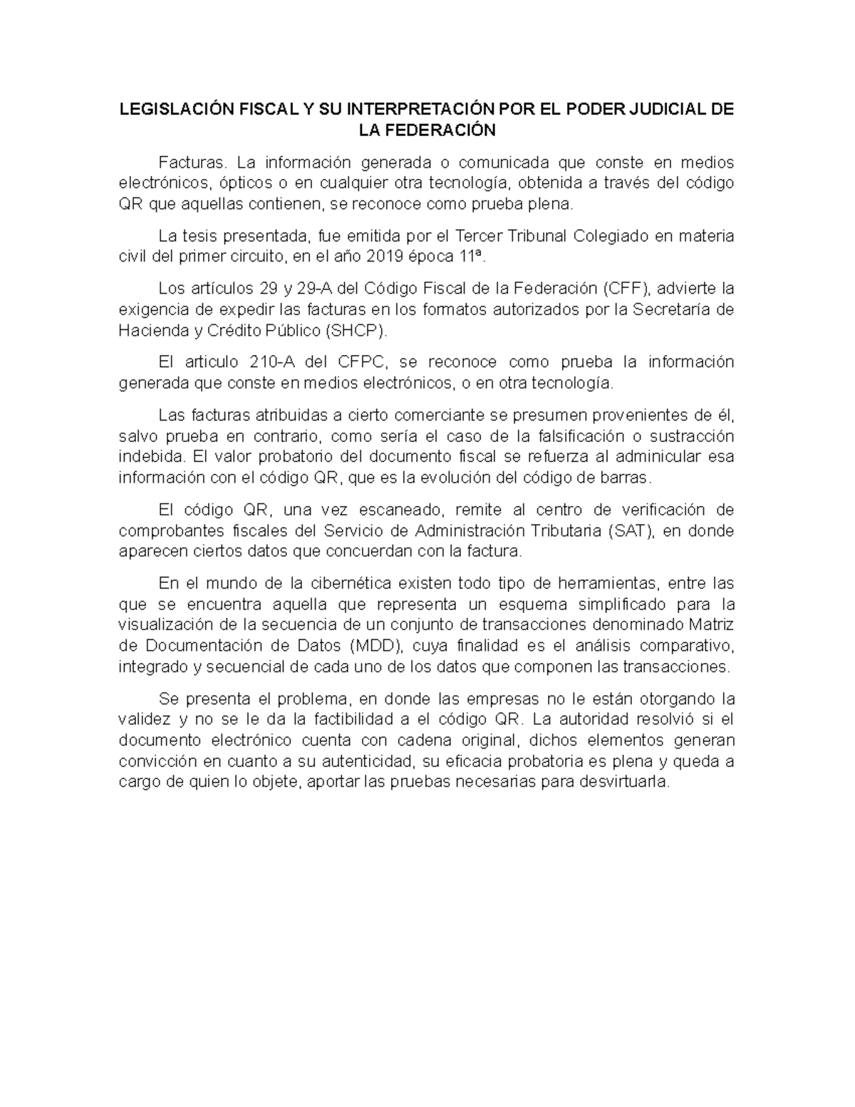 Legislación Fiscal Y SU Interpretación POR EL Poder Judicial DE LA ...
