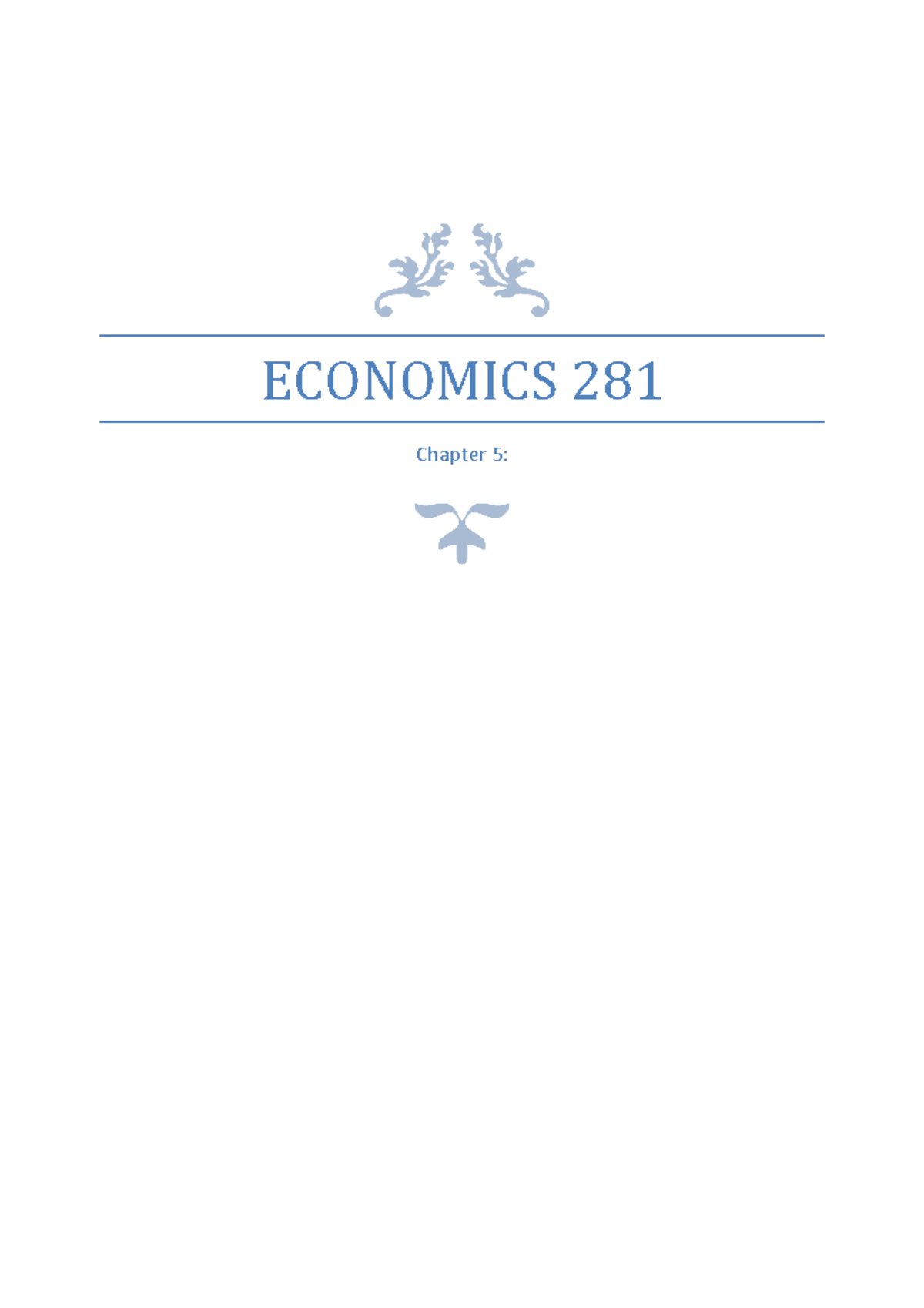 Chapter 5 - final edition - ECONOMICS 281 Chapter 5: Chapter 5, poverty ...