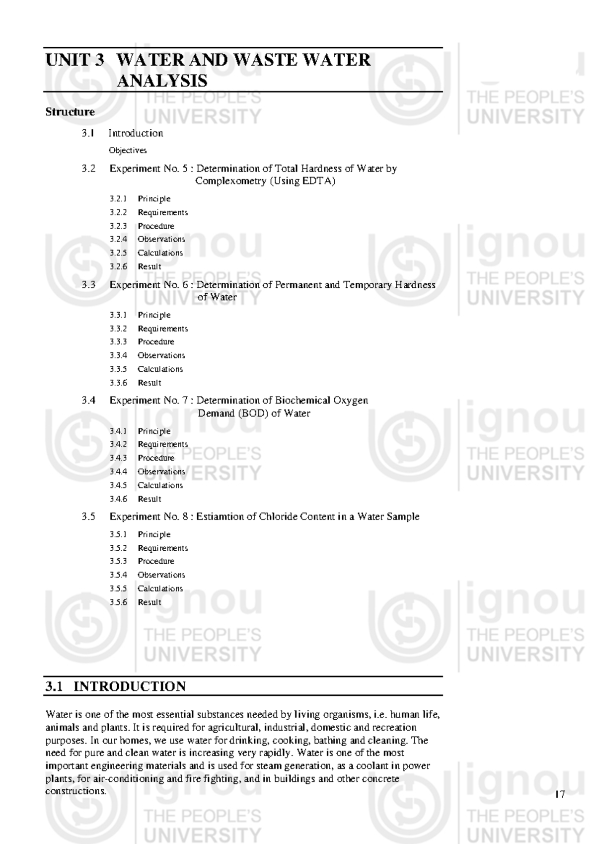 Unit-3 - environrmtntal - Water and Waste Water UNIT 3 WATER AND WASTE ...