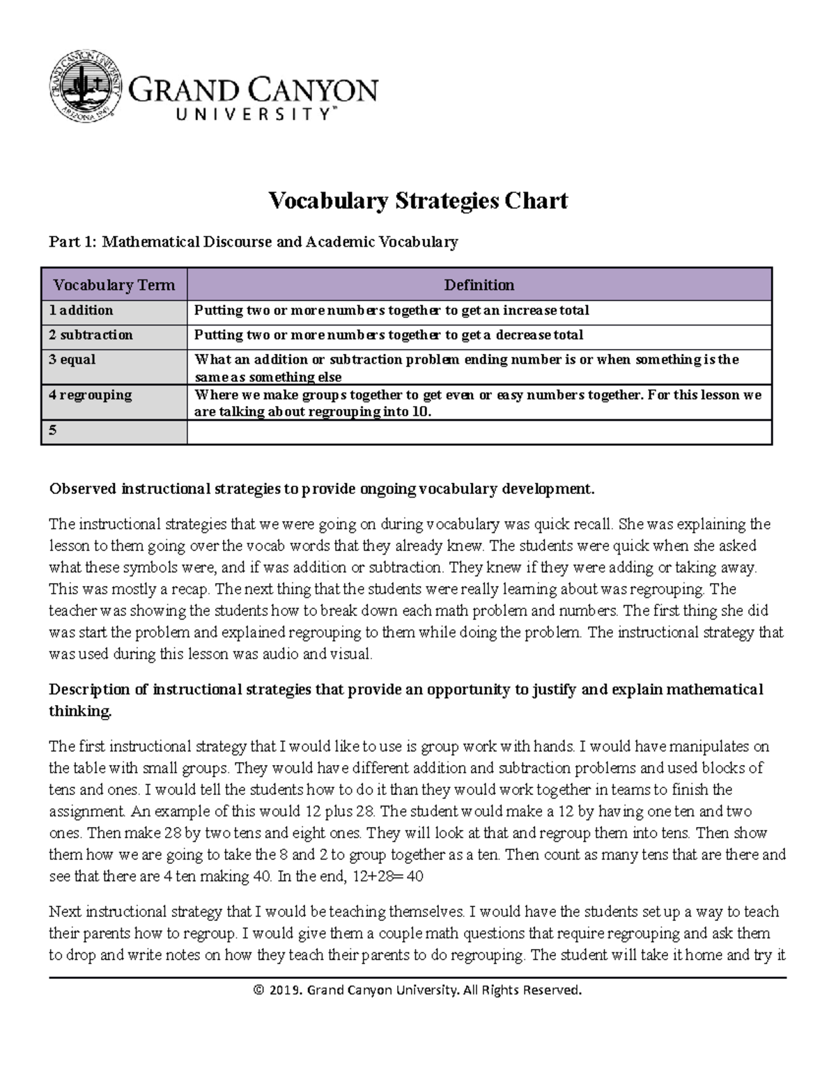 ELM470Vocabulary Strategies Chart - Vocabulary Strategies Chart Part 1 ...