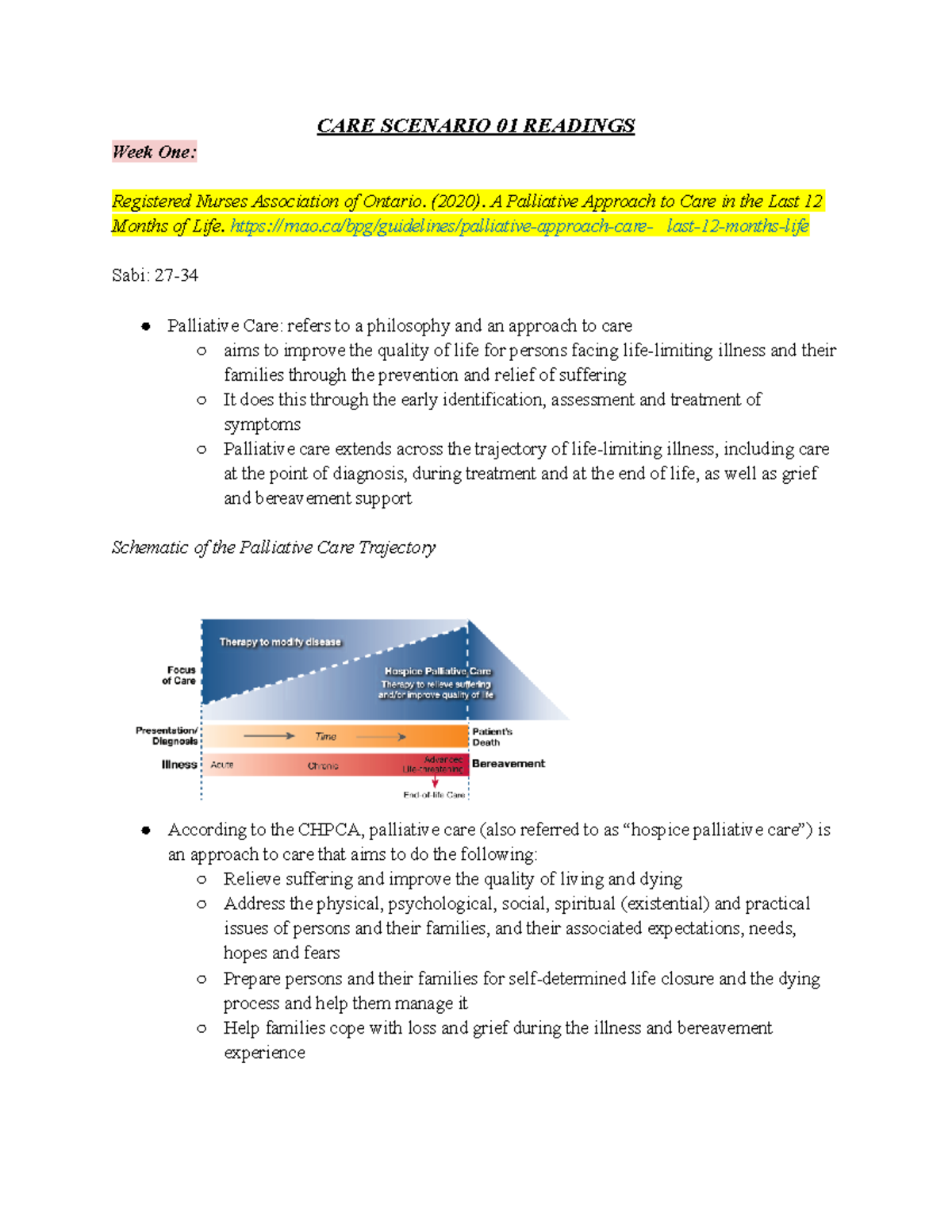 Care Scenario 01 Readings - CARE SCENARIO 01 READINGS Week One ...