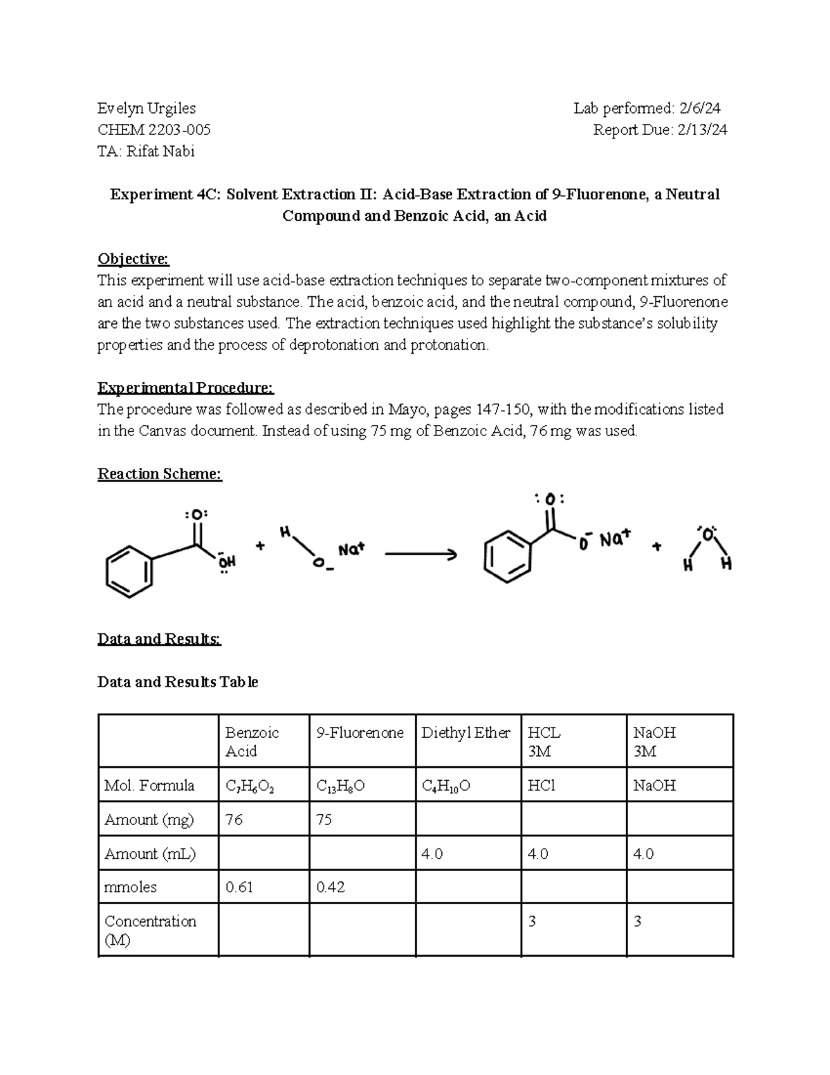 Module 3 Lab Report 2:8:24 - Evelyn Urgiles Lab performed: 2/6/ CHEM ...