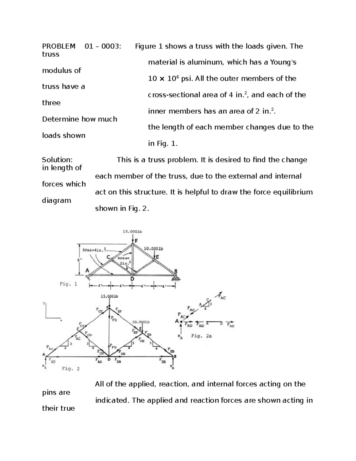 strength of materials 6 - PROBLEM 01 – 0003: Figure 1 shows a truss ...