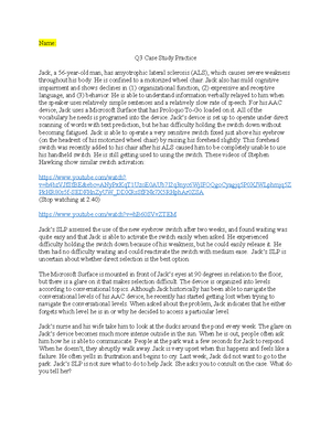 Q2 Isaac Case Study - Name: Q2 Case Study Practice (Alert: This is a No ...