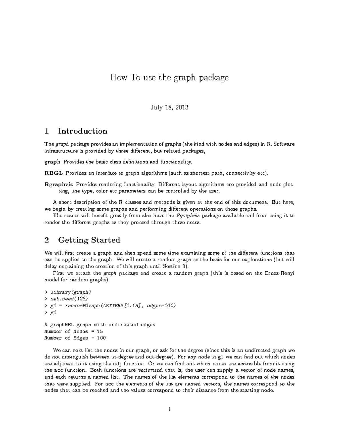 Graph - How To use the graph package July 18, 2013 1 Introduction The ...