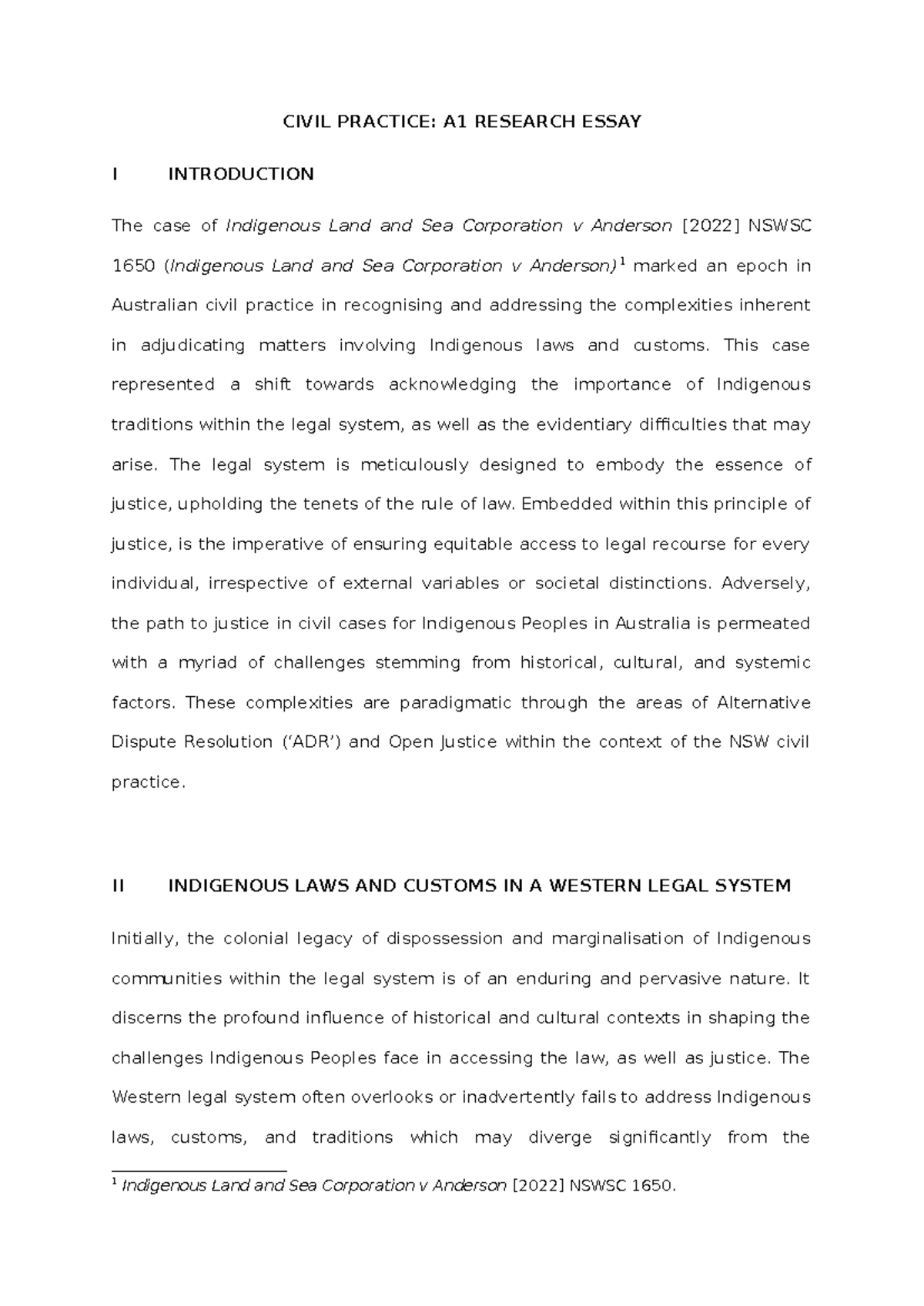 Civil Practice - A1 Research Essay - CIVIL PRACTICE: A1 RESEARCH ESSAY ...