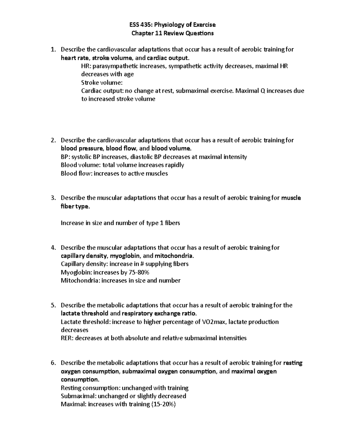 ESS 435-Chapter 11 Review Questions-SA - ESS 435: Physiology of ...