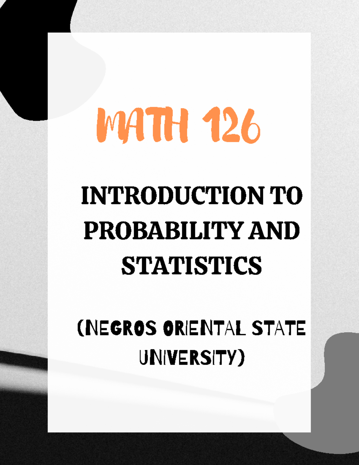 MATH 126 INTRODUCTION TO PROBABILITY AND STATISTICS - MATH 126 ...