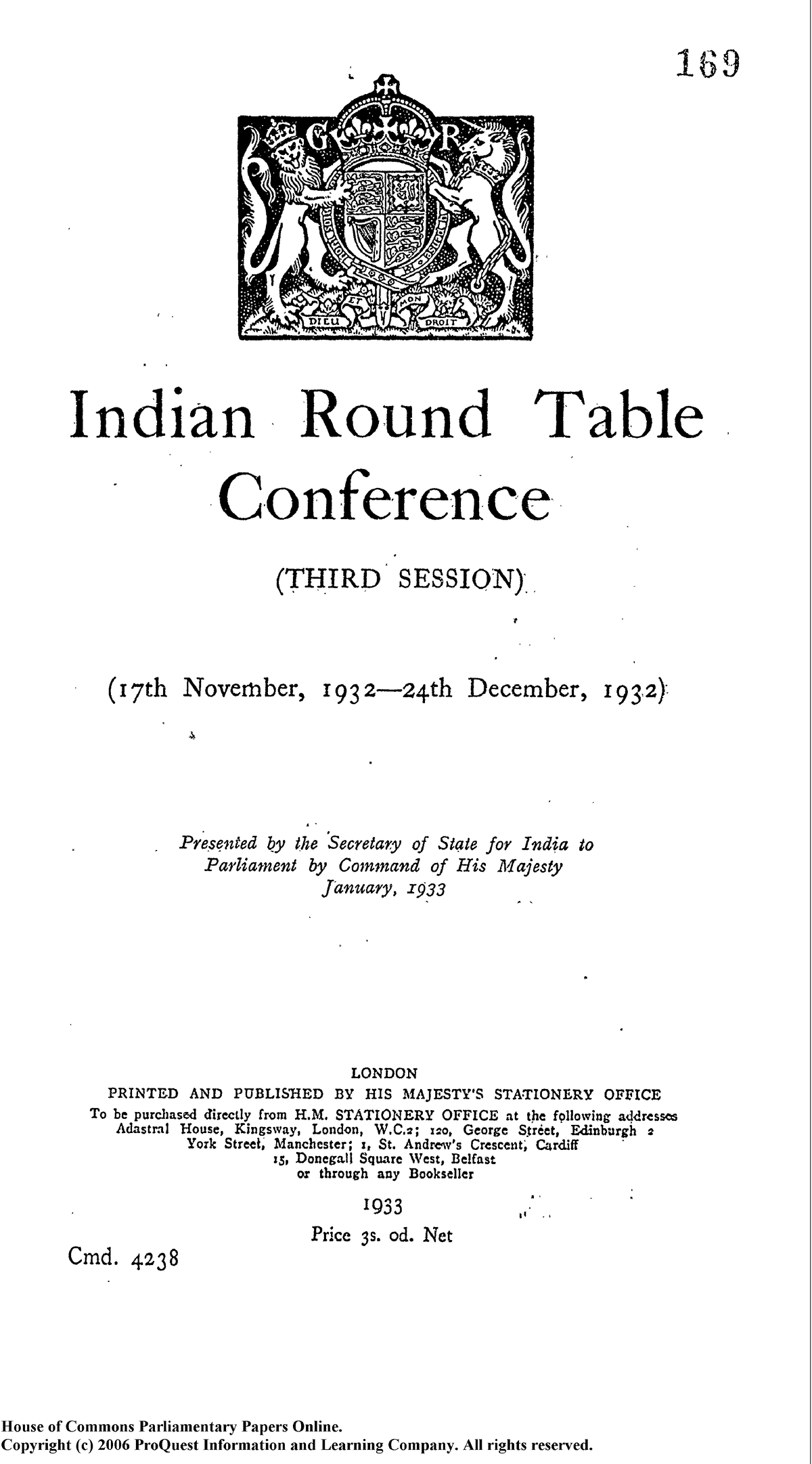 Indian round table conference third session - Indian Round Table ...