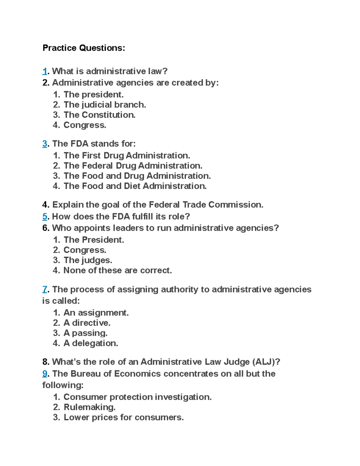 BUS203 Chpt 10 - Practice Book questions w/ Answer key at the bottom ...