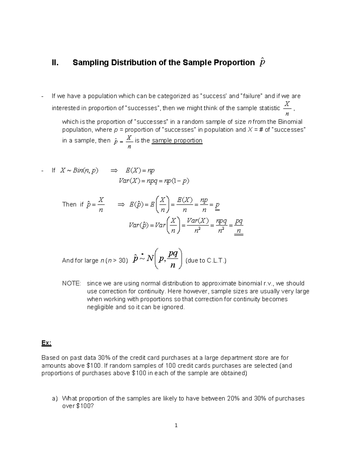 Chapter 7 8 Lecture 14 Sampling Distribution To The Sample Proportion Ii Sampling