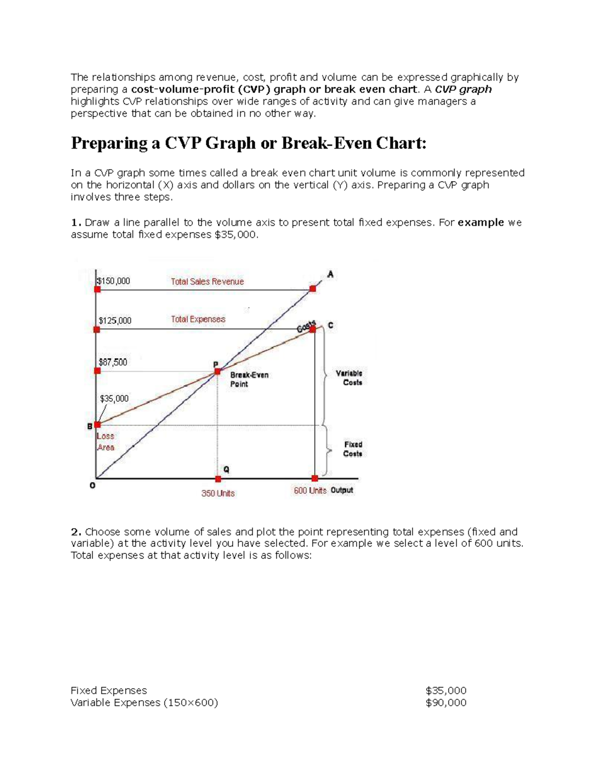 CVP - lecture sheet - The relationships among revenue, cost, profit and ...