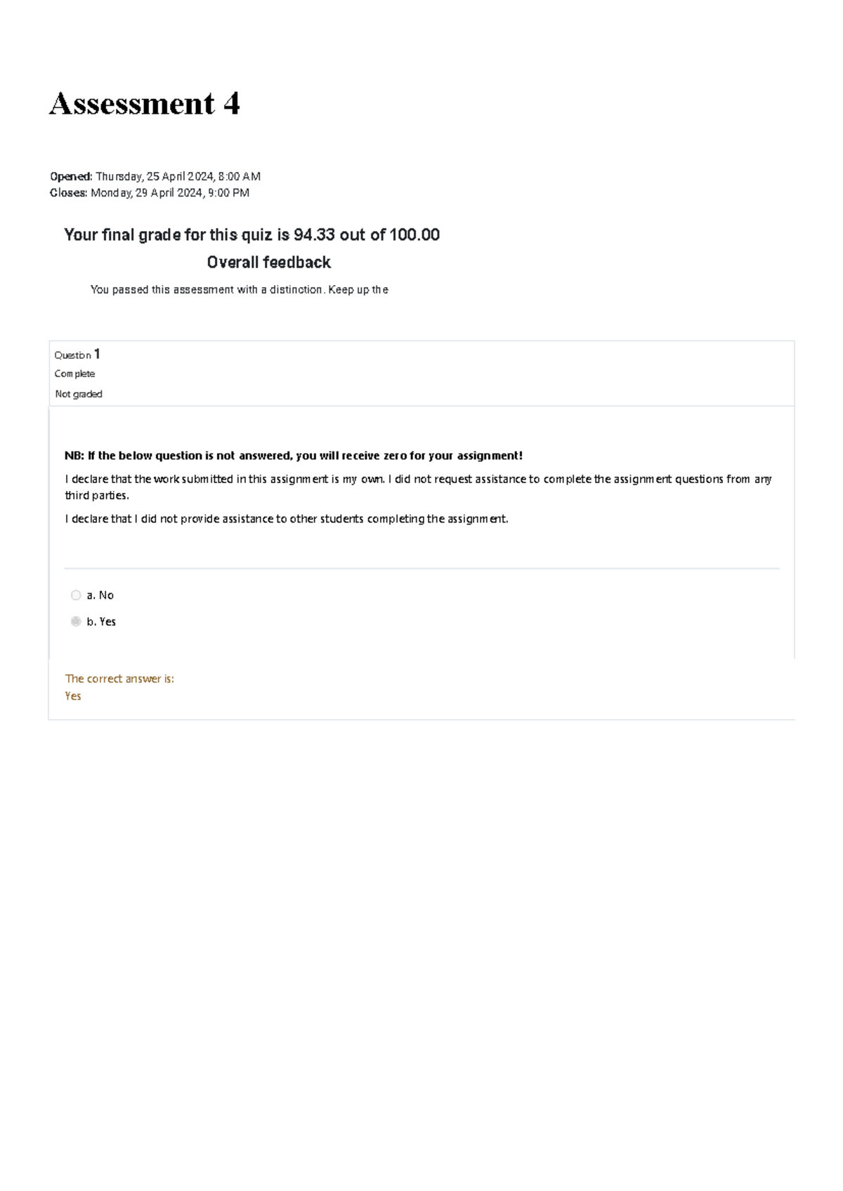 FAC1501 Assignment 4 Due 29 April 2024 - Question 1 Complete Not graded ...