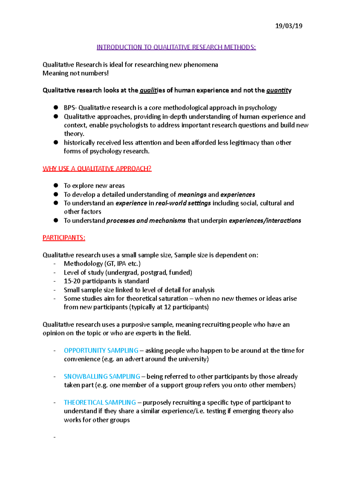 Introduction TO Qualitative Research Methods - 19/03/ INTRODUCTION TO ...
