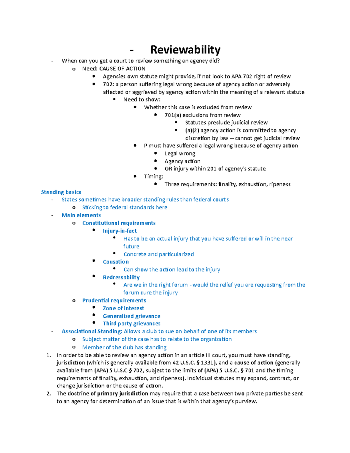 Reviewability - healy - Reviewability When can you get a court to ...