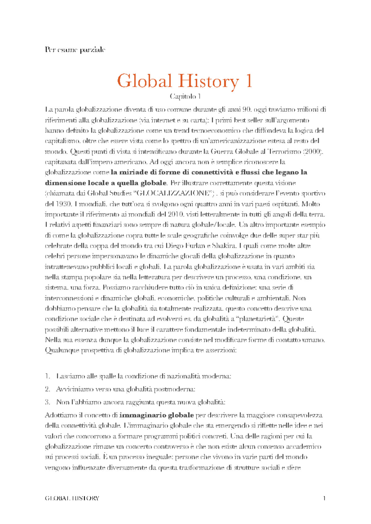 Global History 1 - Per esame parziale Global History 1 Capitolo 1 La ...