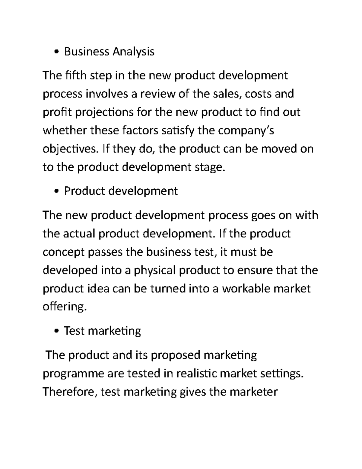 Business Analysis - Notes - Business Analysis The fifth step in the new ...
