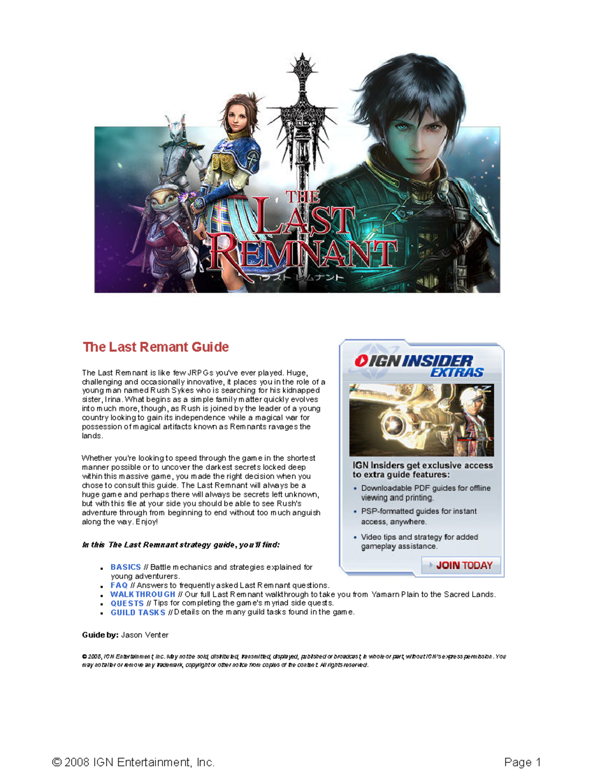 The Last Remnant Gamespot Guide - The Last Remant Guide The Last ...