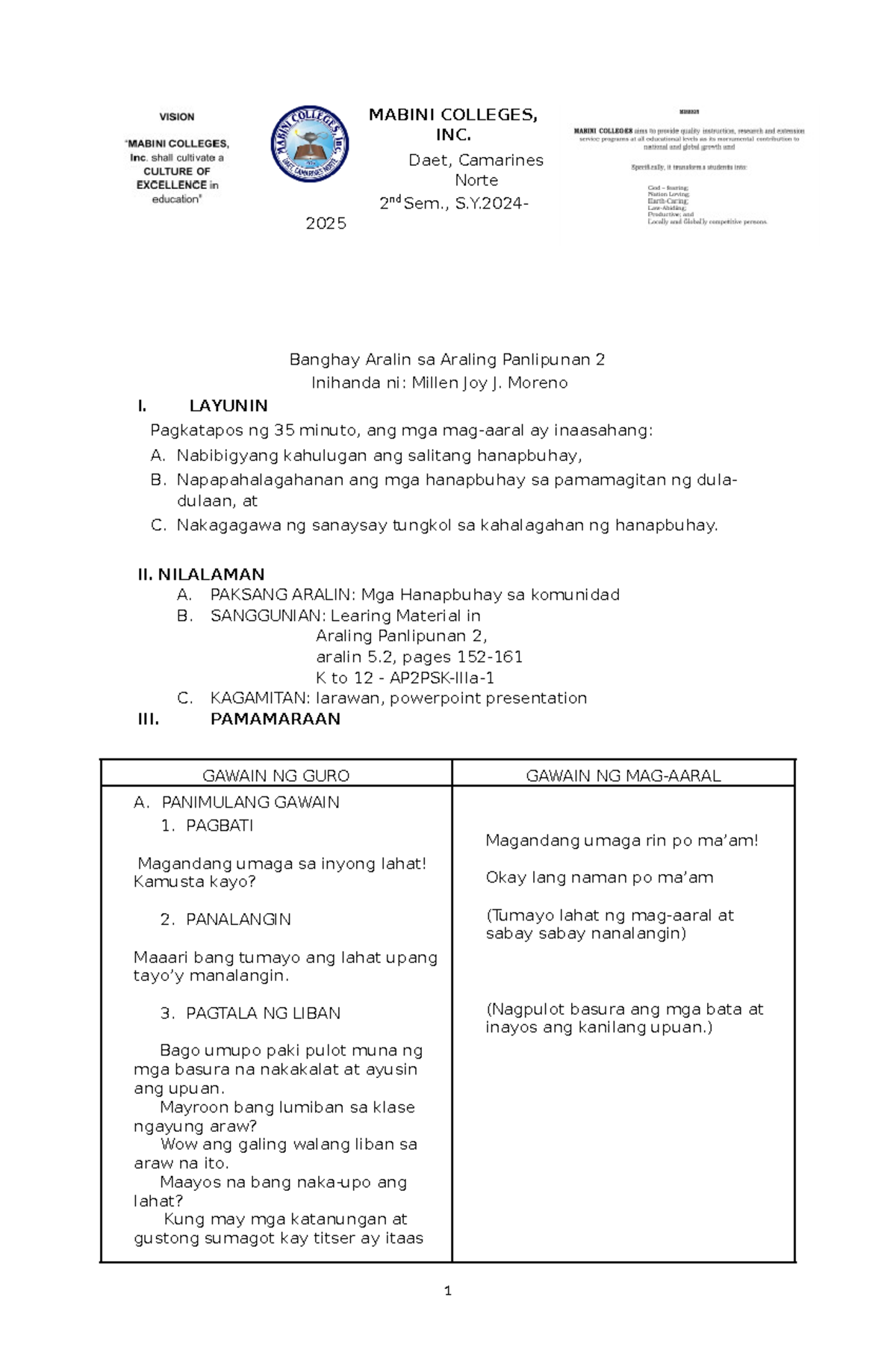 AP Final LP - lp made po - MABINI COLLEGES, INC. Daet, Camarines Norte ...