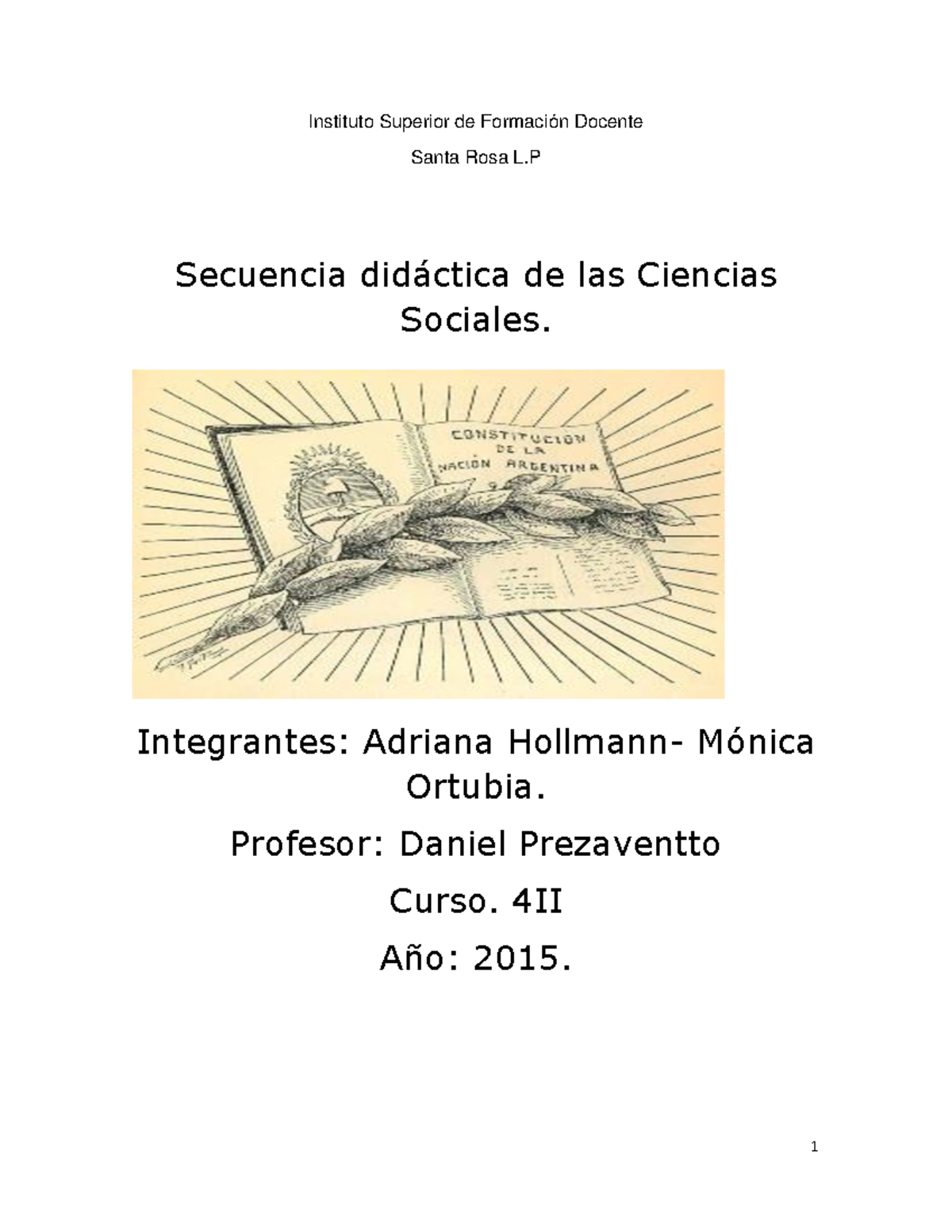 Secuencia didactica Cs Sociales 5to grado 74 - Instituto Superior de Formación Docente Santa ...