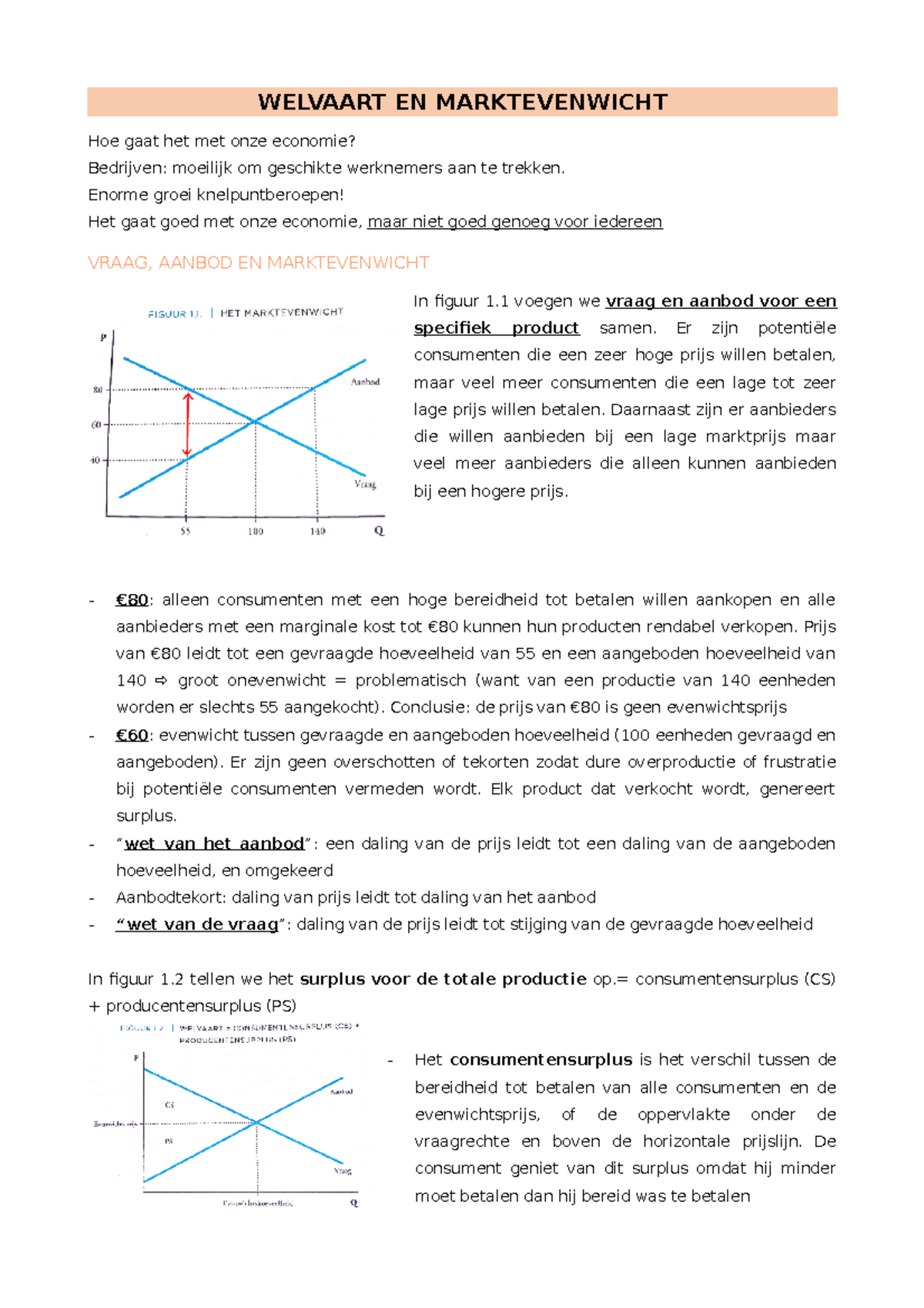 Economie - Van 1-9 - Oikonomia - WELVAART EN MARKTEVENWICHT Hoe gaat ...