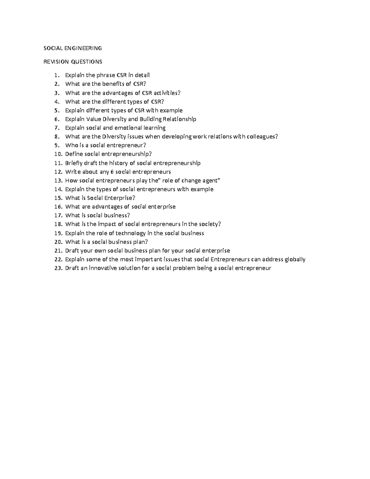Revison Questions Unit 3 - SOCIAL ENGINEERING REVISION QUESTIONS ...