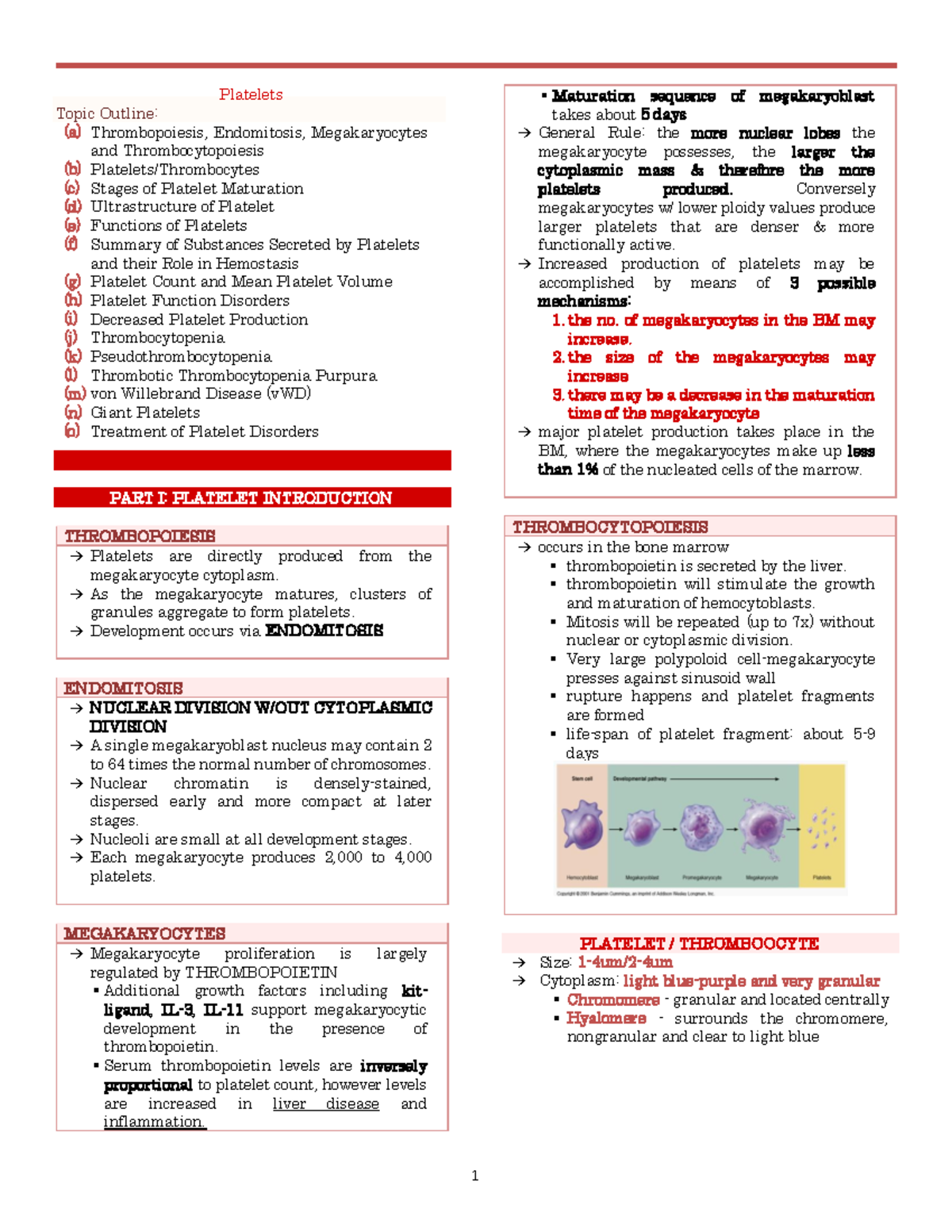 Hematology Platelets Final TERM - ` Platelets Topic Outline: (a ...