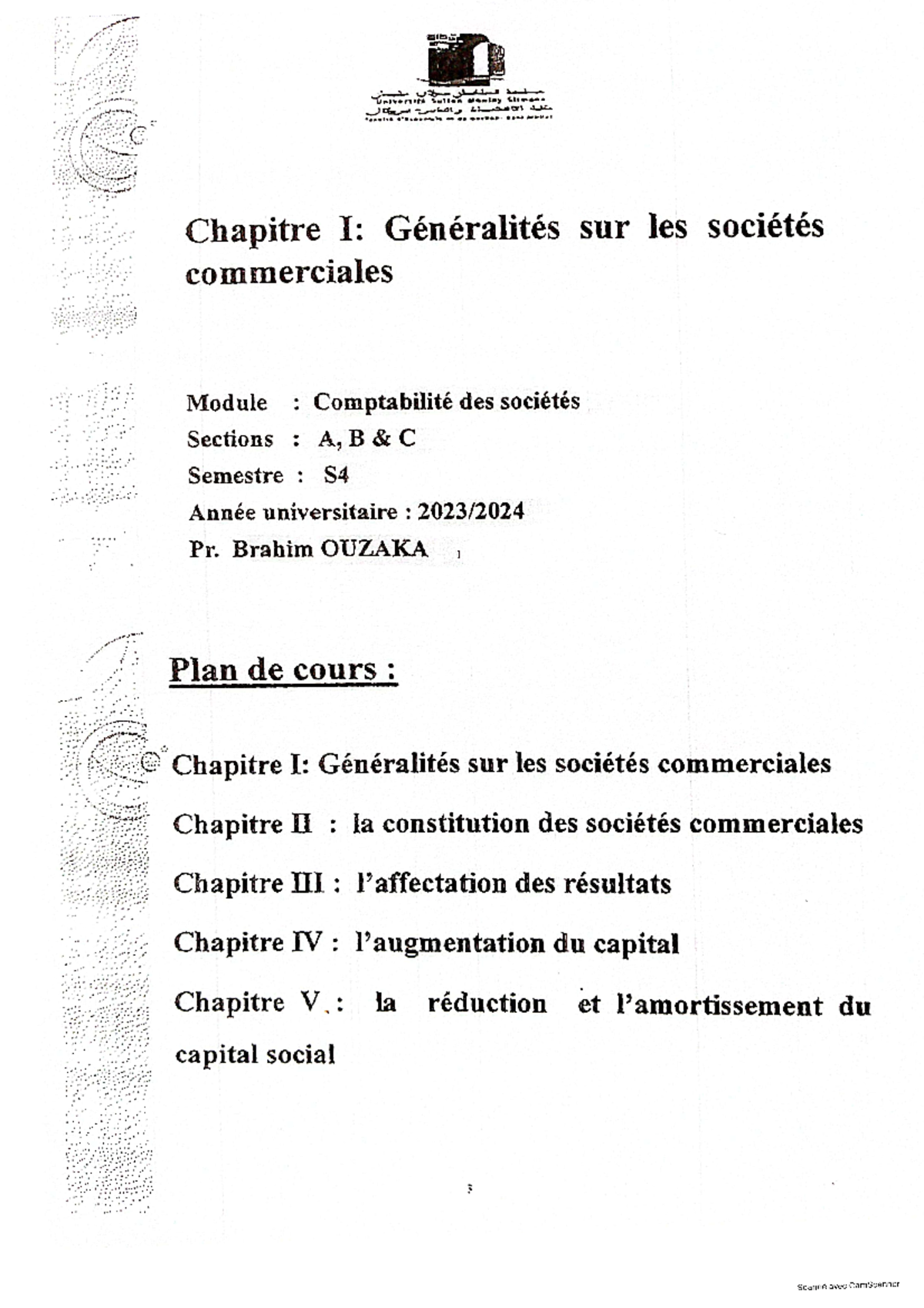 Comptabilité des sociétés - scanne avec CamSca Chapitre IV: l ...