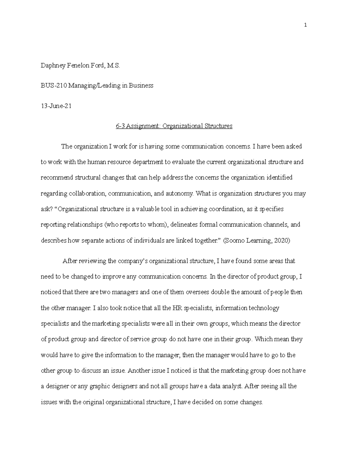 Bus 210- Managing /leading in business week 6, assignment 3 ...