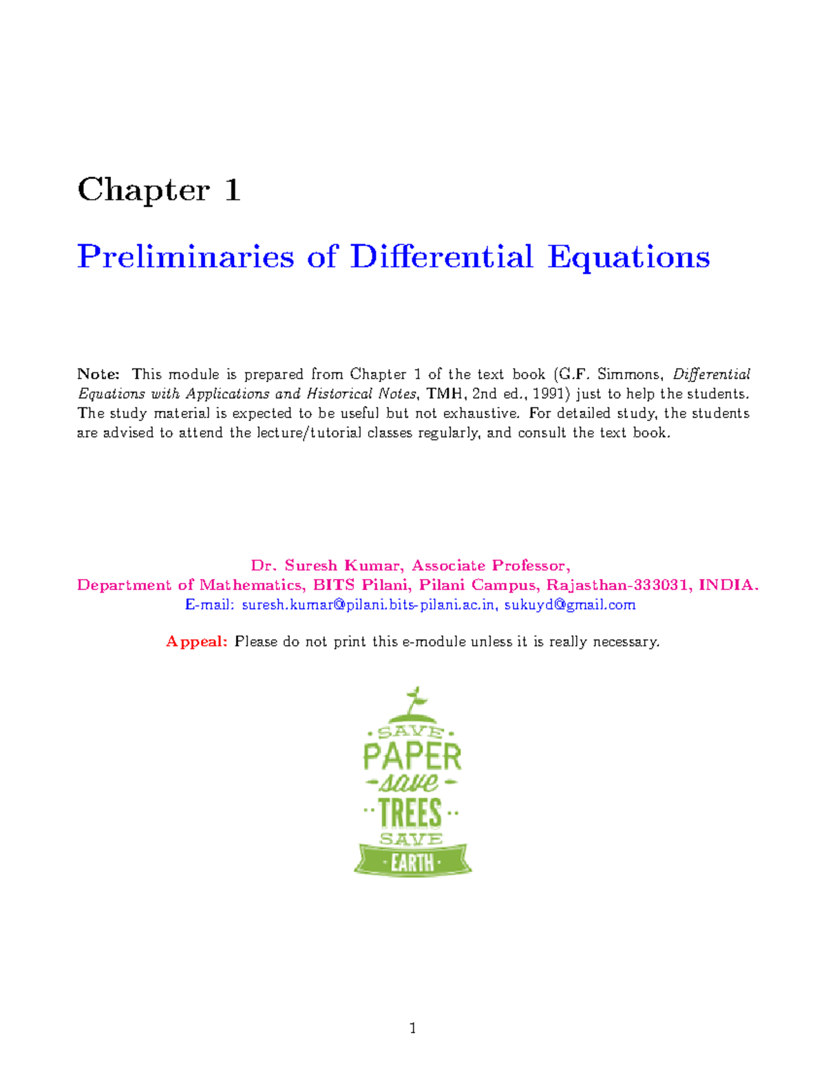 C1 - Lecture Notes 1 - Chapter 1 Preliminaries of Differential ...