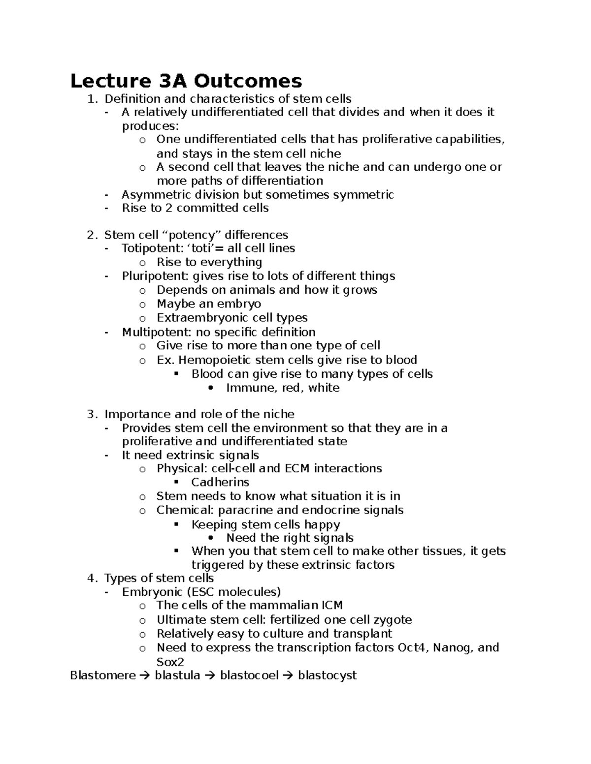 Learning Outcomes - Lecture 3A Outcomes Definition and characteristics ...