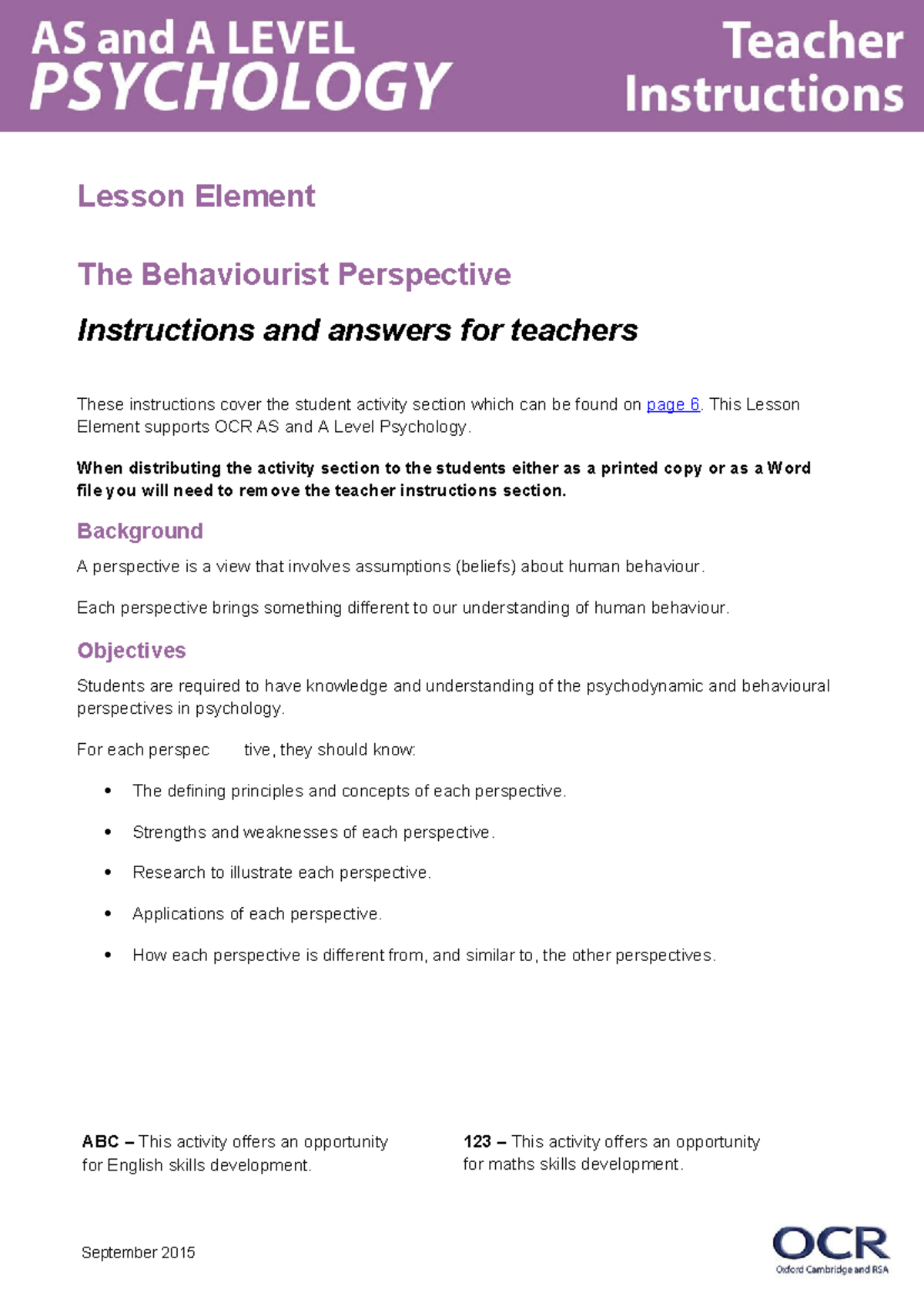 Inbound 3656870267689856480 - Lesson Element The Behaviourist ...