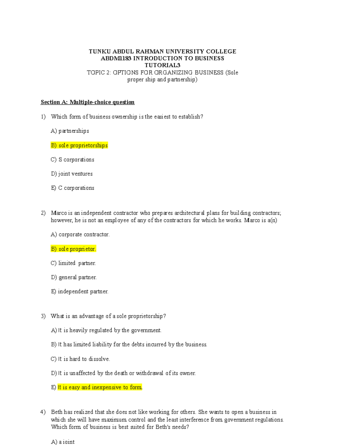 ITB T3 - ... - TUNKU ABDUL RAHMAN UNIVERSITY COLLEGEABDM1183 ...