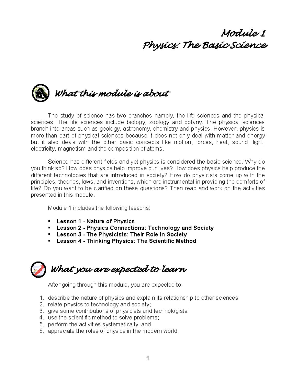 The basic science ( Physics) - Module 1 Physics: The Basic Science What ...