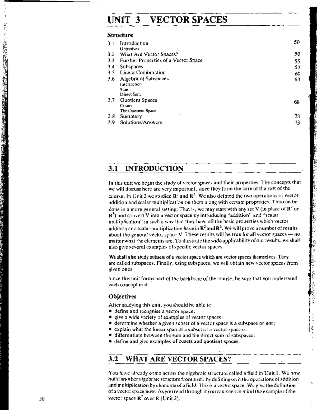 Unit-3 - Vector spaces.This is a lecture note on vector space ...