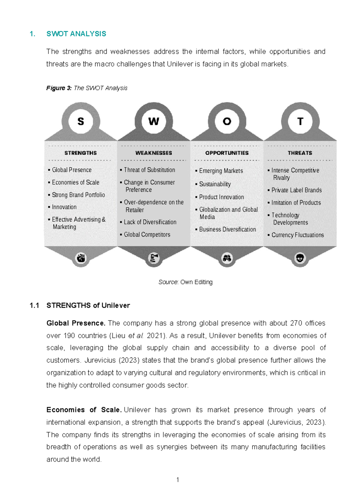 [ASMB 801] Applied Strategic Management - Unilever's SWOT Analysis - 1 ...