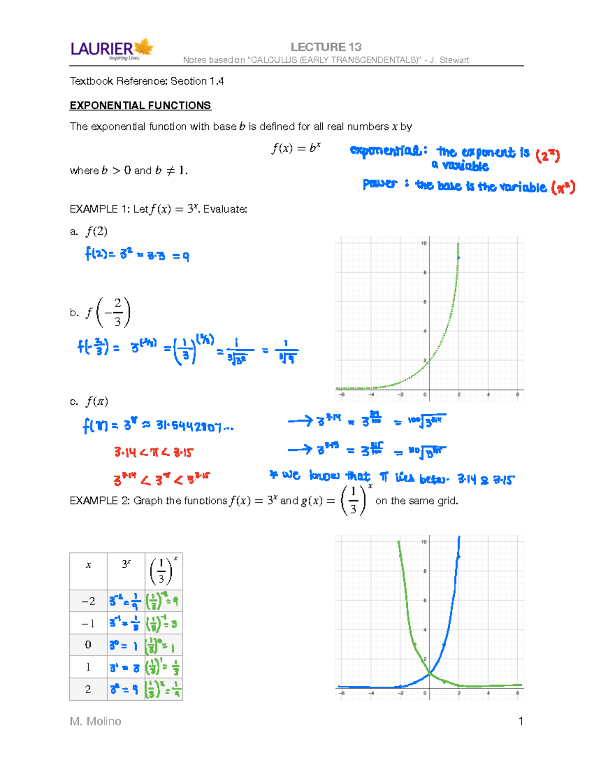 MA102 Lecture 13 Answers/Questions - LECTURE 13 Notes based on ...