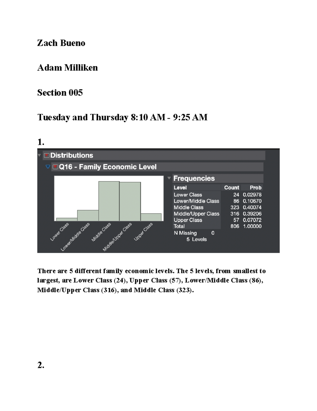 Data Analytics #2 - Zach Bueno Adam Milliken Section 005 Tuesday and ...
