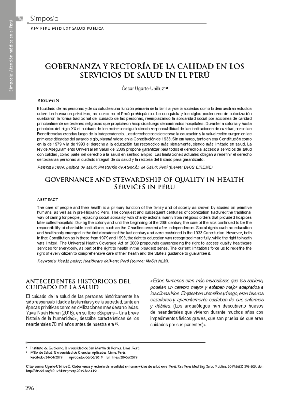 Es - dsdsdsds - Rev Peru Med Exp Salud Publica Simposio Simposio ...