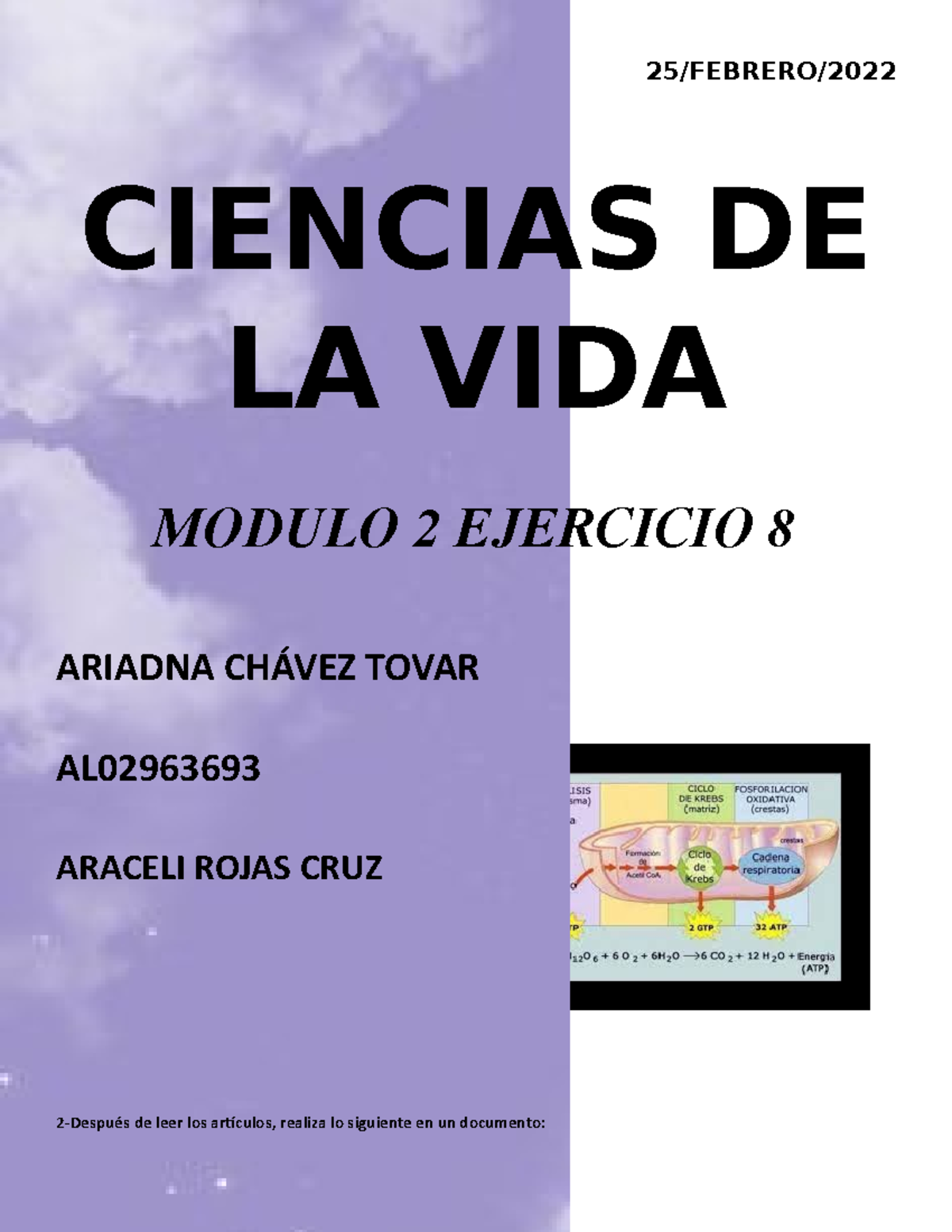 Ejercicio 8 Ciencias - 25/FEBRERO/ CIENCIAS DE LA VIDA MODULO 2 ...